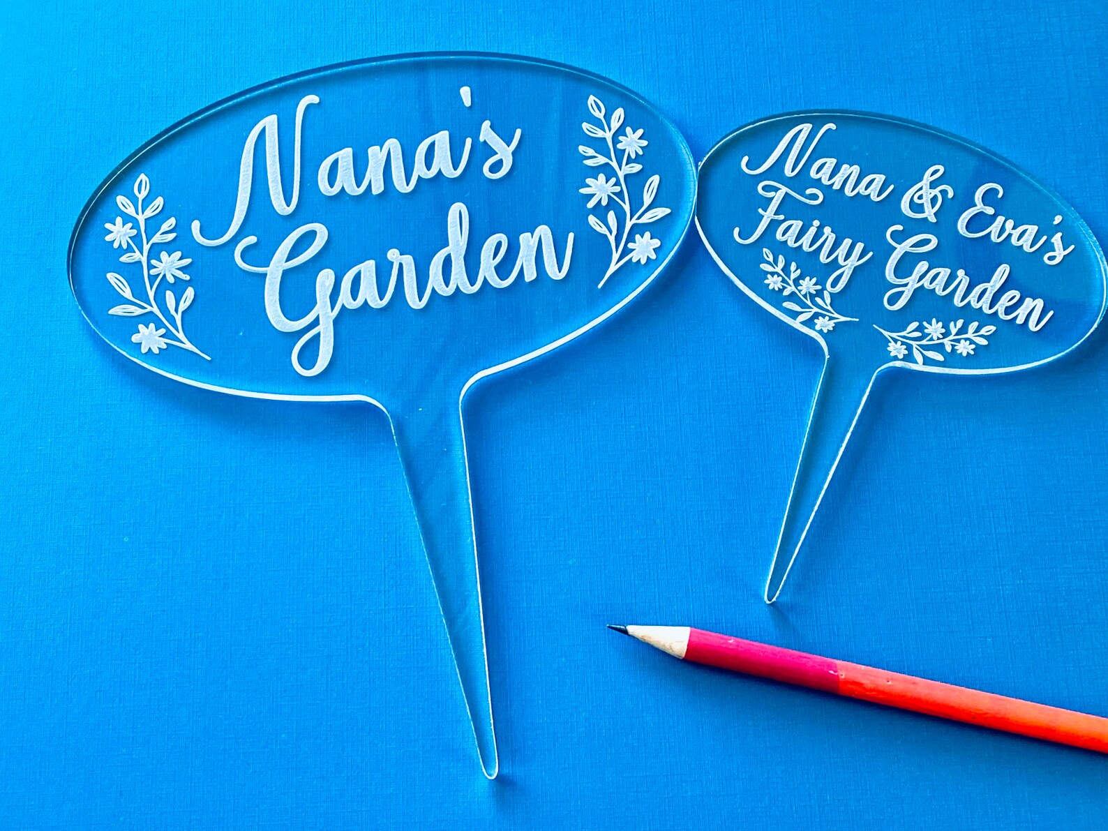 Personalized Acrylic Garden Sign Flower Pot Message Sticks | Etsy