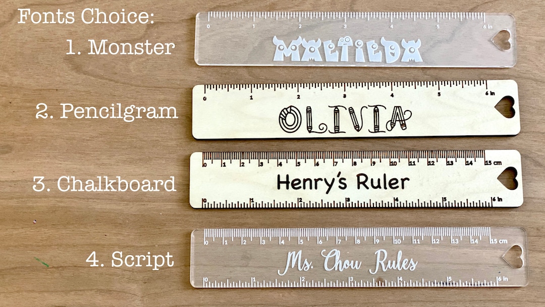 Personalized Ruler, 6 Inch or 12 Inch Wood Ruler, Great Gift for ...