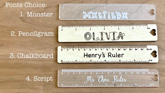 Personalized Ruler 6 Inch or 12 Inch Wood Ruler Great Gift - Etsy