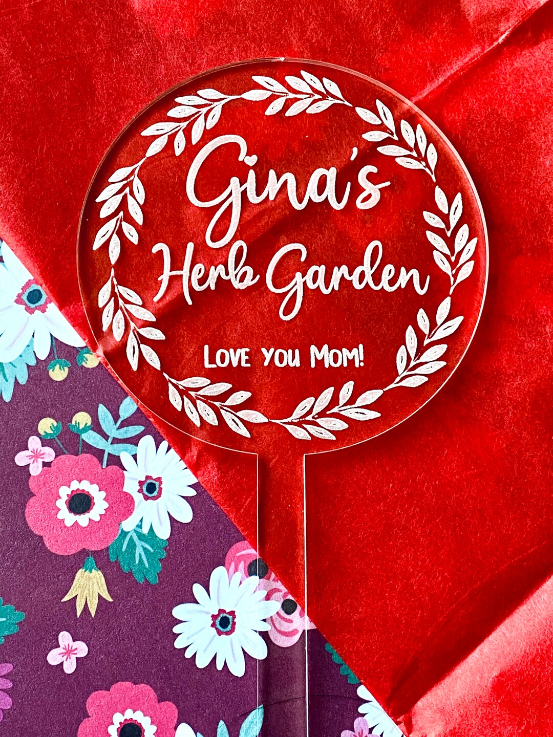 Custom Flower Pot Topper, Planter Stick or as Bouquet Gift Tag, Great ...