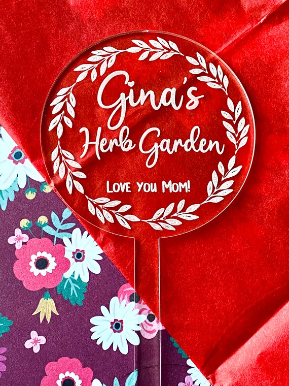 Custom Flower Pot Topper Planter Stick or as Bouquet Gift - Etsy