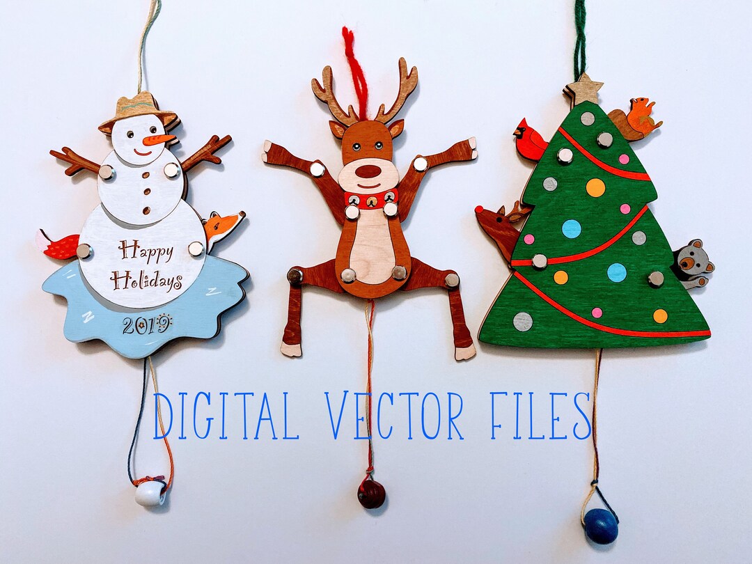 Jumping Jack Ornaments Bundle: Three Digital Vector Files for Making ...