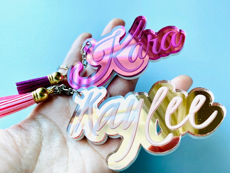 Custom Name Keychain Beautiful Rose Gold Keychain Sturdy - Etsy