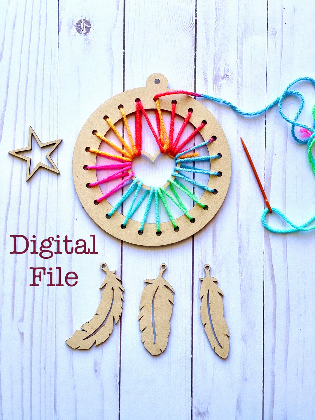Dreamcatcher Weaving Kit Laser Cut SVG File | Includes Weaving Frame ...