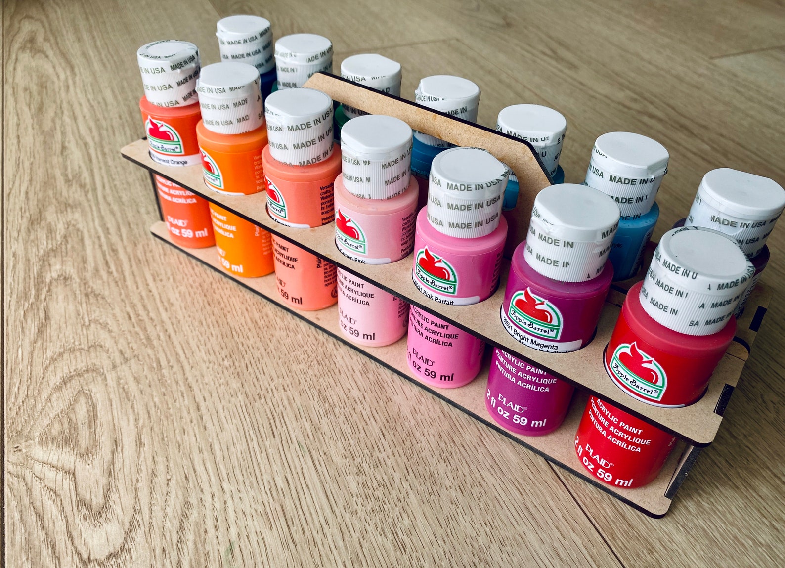 Paint Caddy for 2 Oz Paint Bottles, Acrylic Paint Storage Laser Cut ...