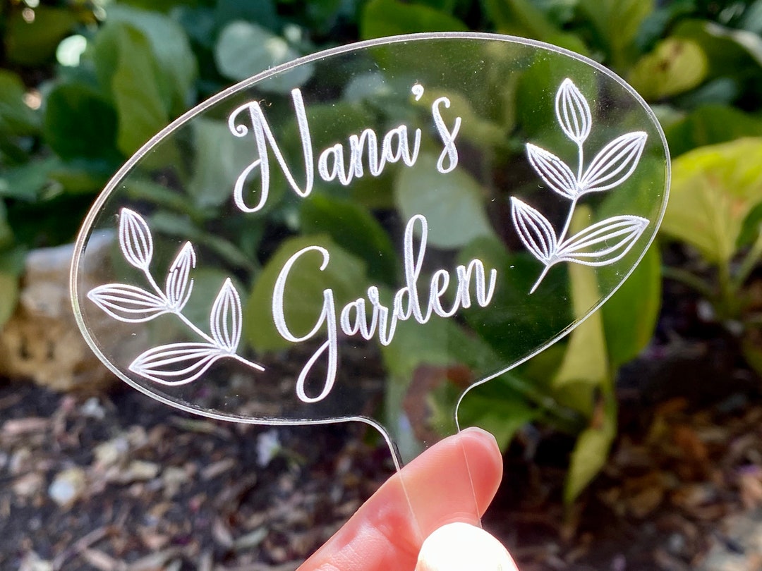 Personalized Acrylic Garden Sign, Flower Pot Message Sticks, Gardening ...