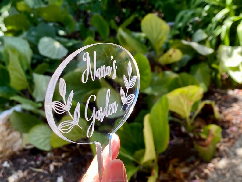 Personalized Acrylic Garden Sign Flower Pot Message Sticks | Etsy