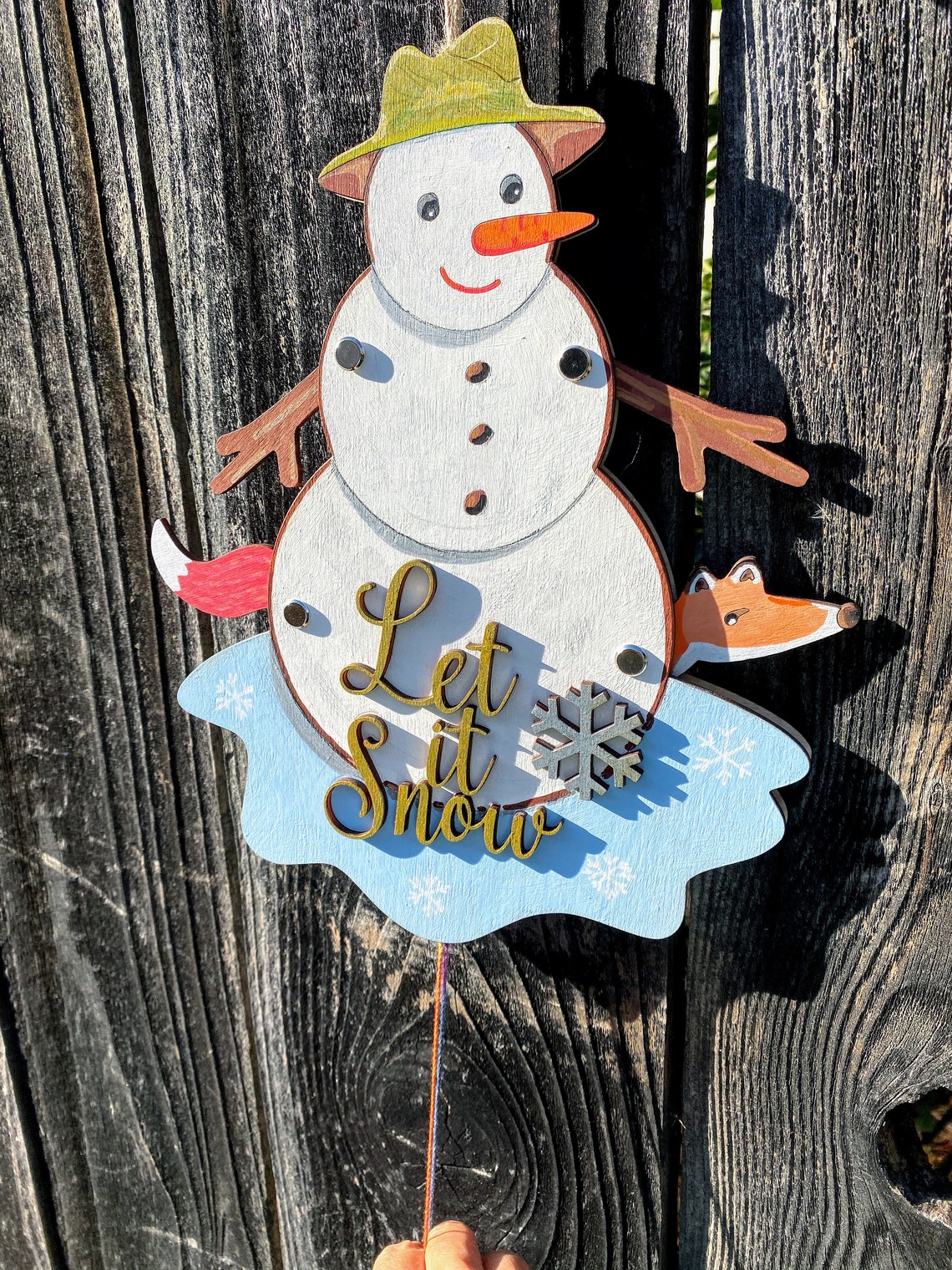 Snowman Jumping Jack Ornament Christmas Holiday Winter Door | Etsy