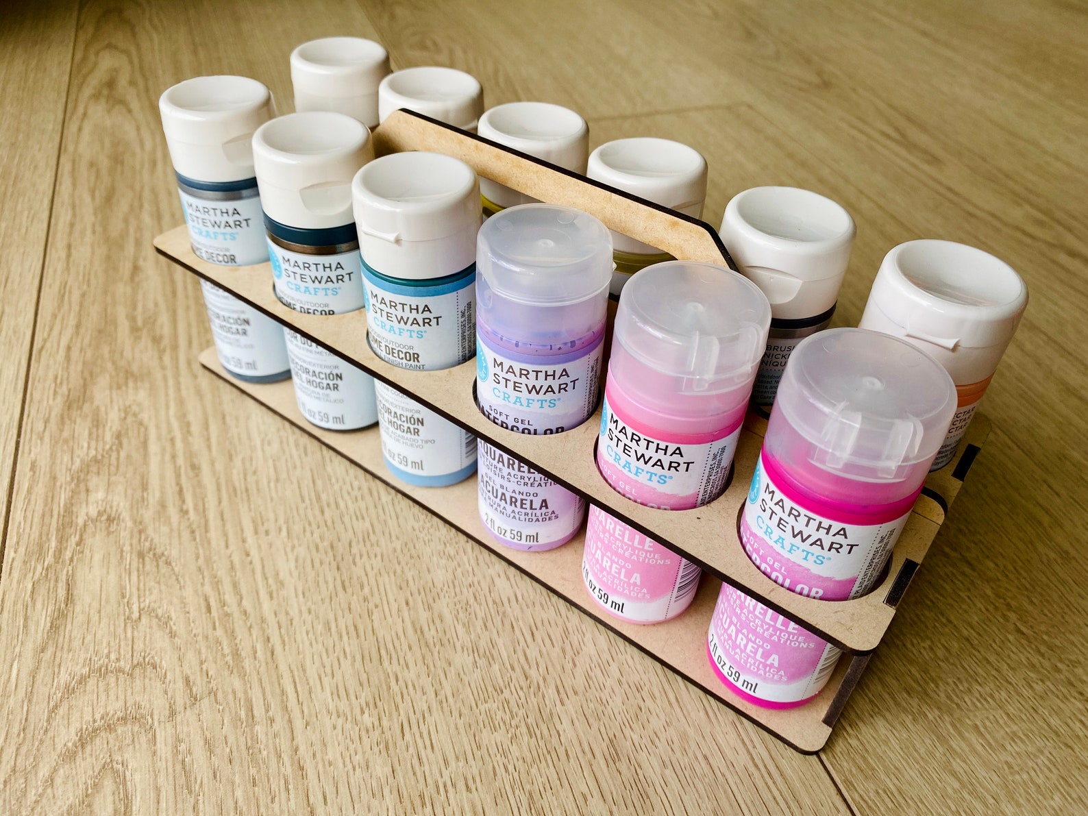 Paint Caddy for 2 Oz Paint Bottles, Acrylic Paint Storage Laser Cut ...