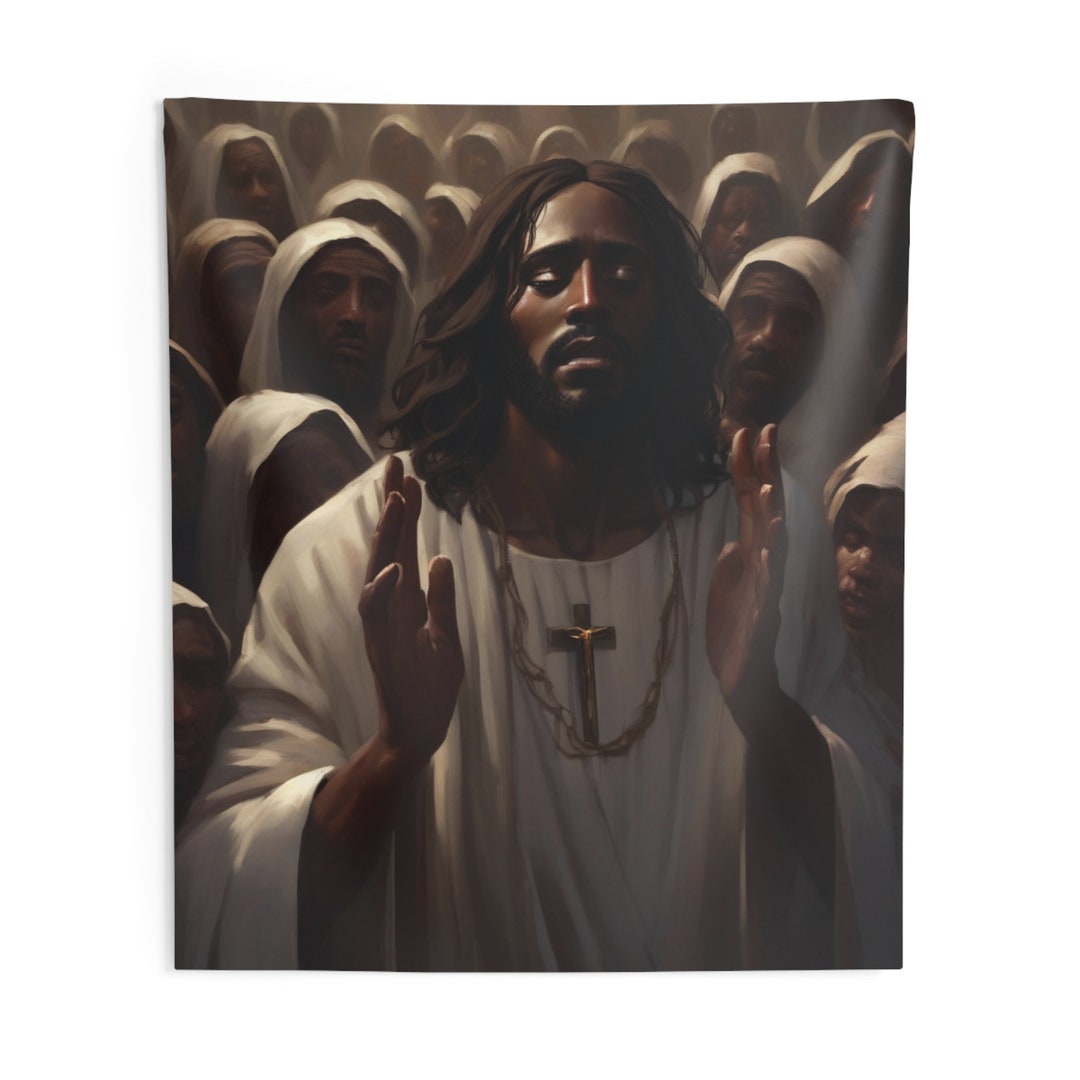 Indoor Wall Tapestries Black Jesus Collection - Etsy