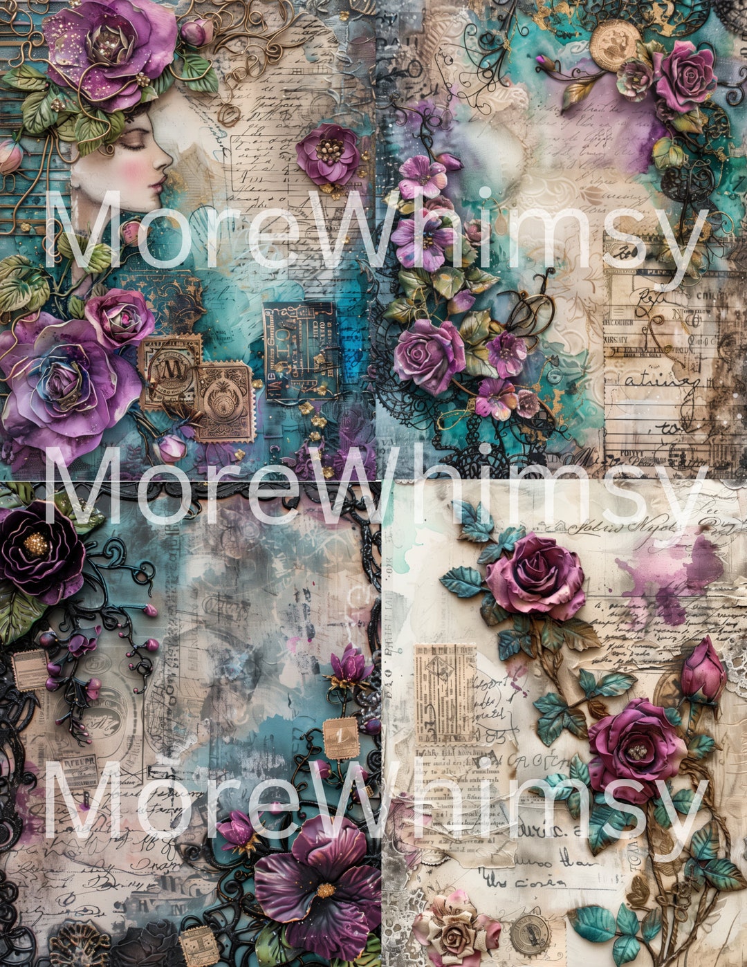 DIGITAL - DAVES GOTHIC Muse Digital Paper, Digikits, Junk Journal ...