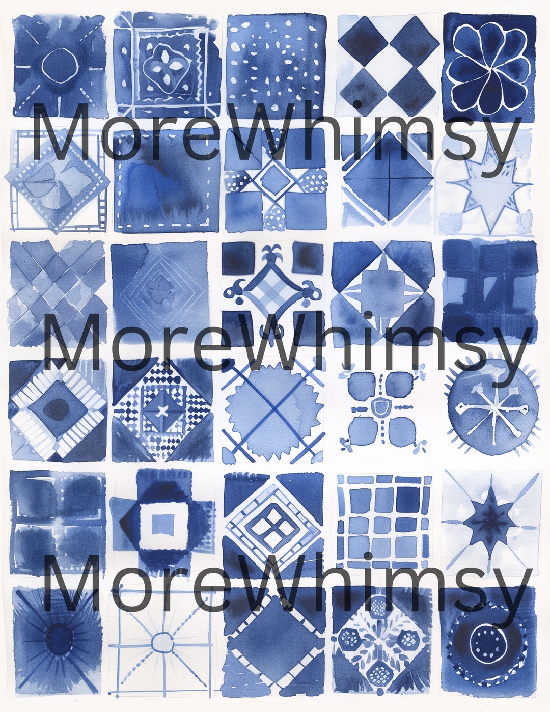 BLUE WILLOW DIGIKITS, Clusters, Paper Buttons, Junk Journal ...