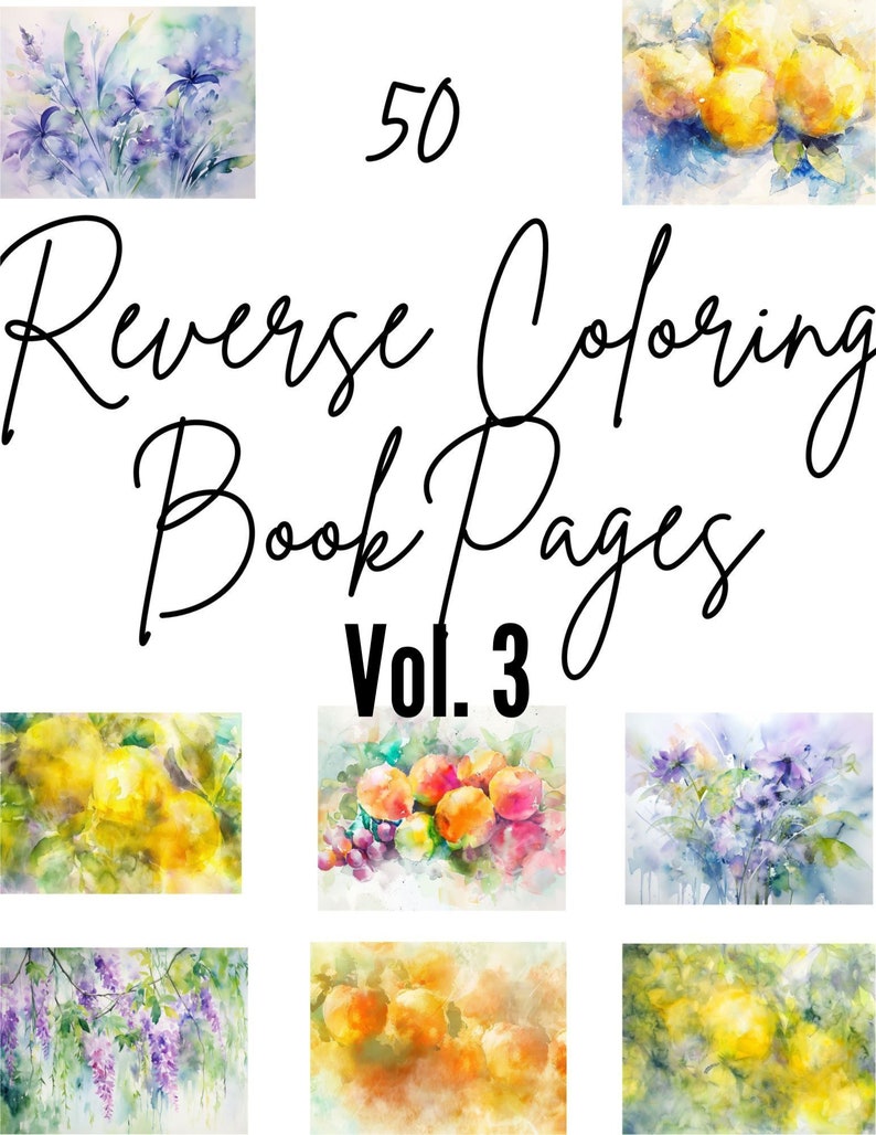Vol. 3 - 50 Reverse Coloring Pages - Etsy