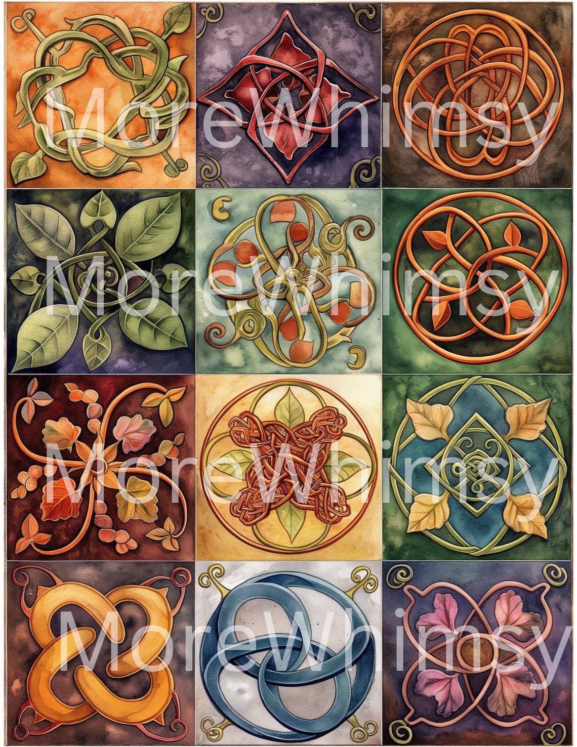 CELTIC-ISH DIGITAL Notecards, Junk Journal Scrapbook Art Journal Glue ...