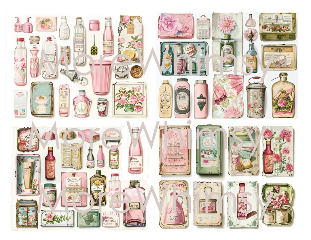 PINK PARADISE, DIGITAL Paper, Digikit, Junk Journal Smash Book, Glue ...