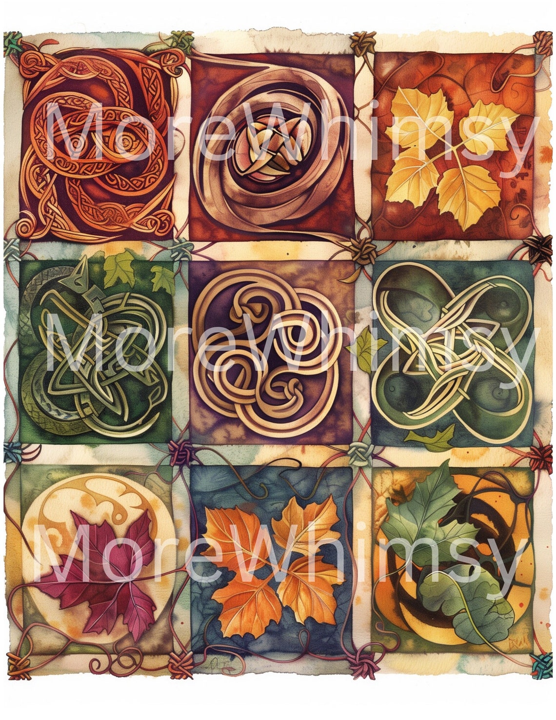 CELTIC-ISH DIGITAL Notecards, Junk Journal Scrapbook Art Journal Glue ...