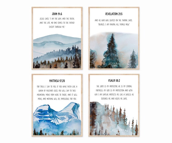 Kids Forest Bible Wall Art 24x36 Bible Verse Wall Decor - Etsy
