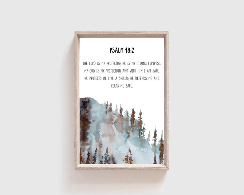Kids Forest Bible Wall Art 24x36 | Bible Verse Wall Decor | Watercolor ...