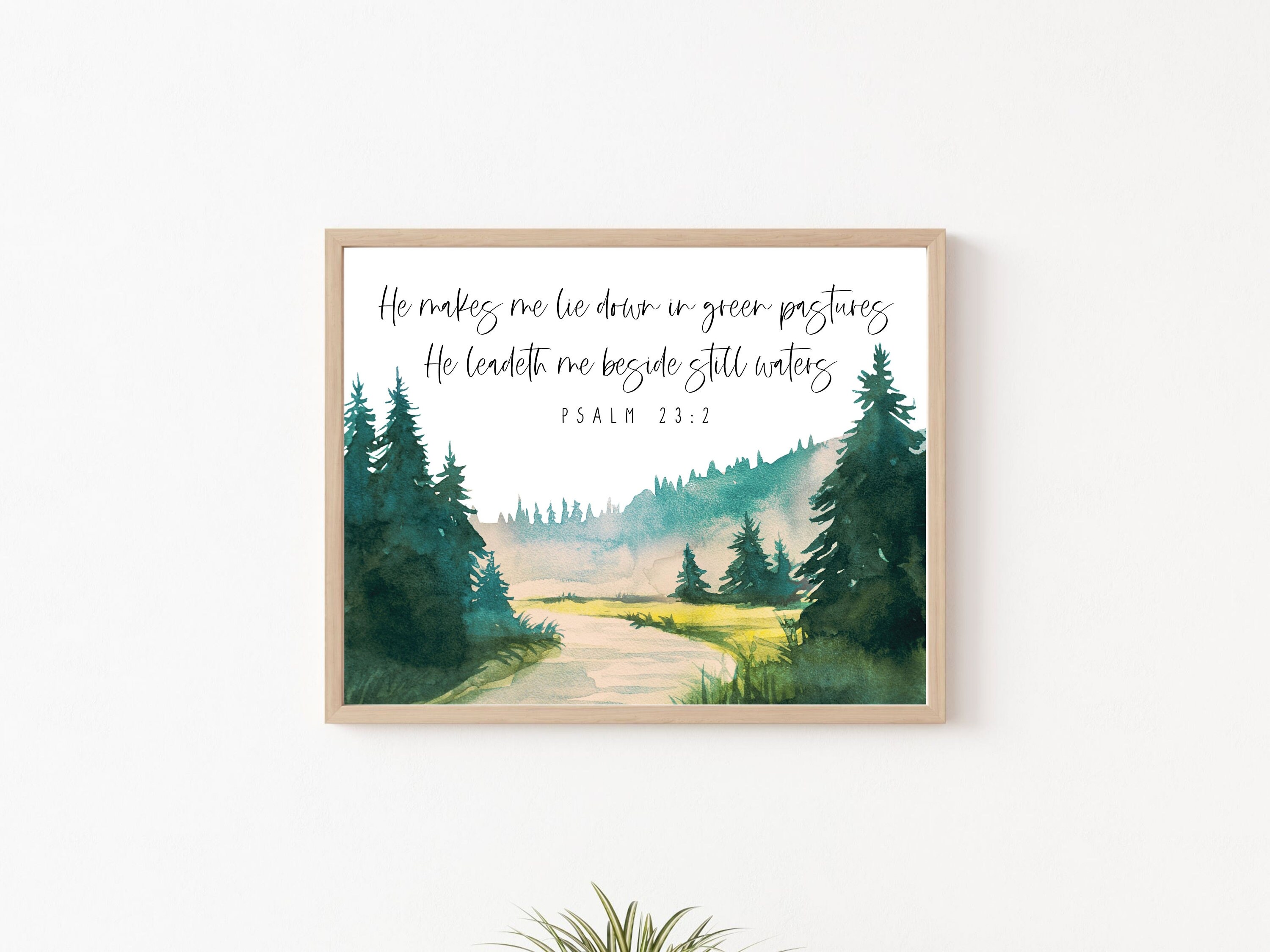 Psalm 23:2 | Bible Verse Wall Decor | Bible Verse Wall Art | Psalm Wall ...