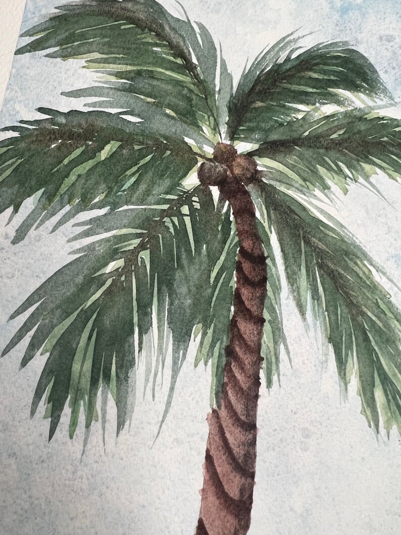 Original Hand Painted Palm Tree in Watercolor - Etsy