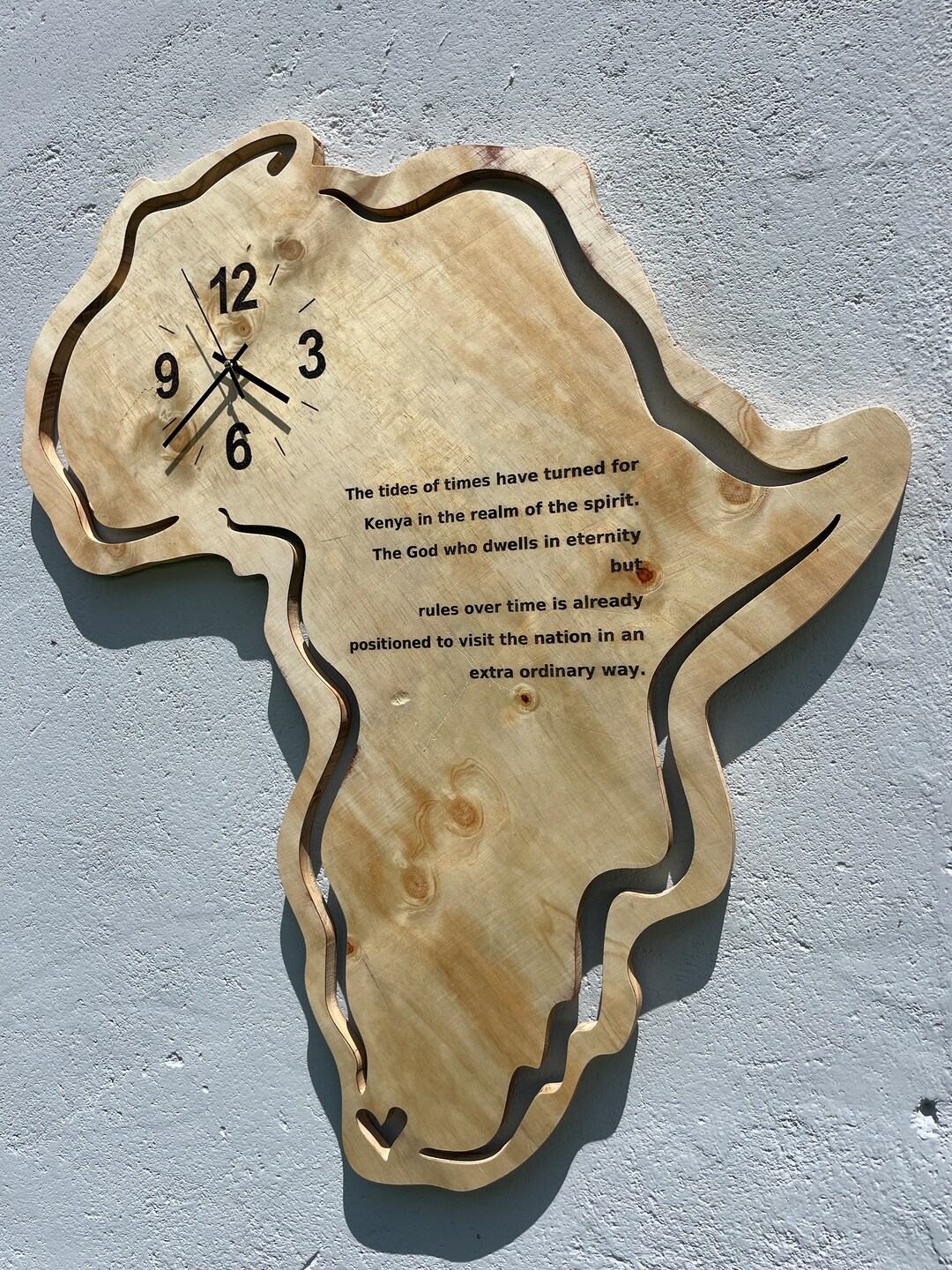 African Map Clock/ Wooden/commissioned/customized/ Large/ Engraved ...