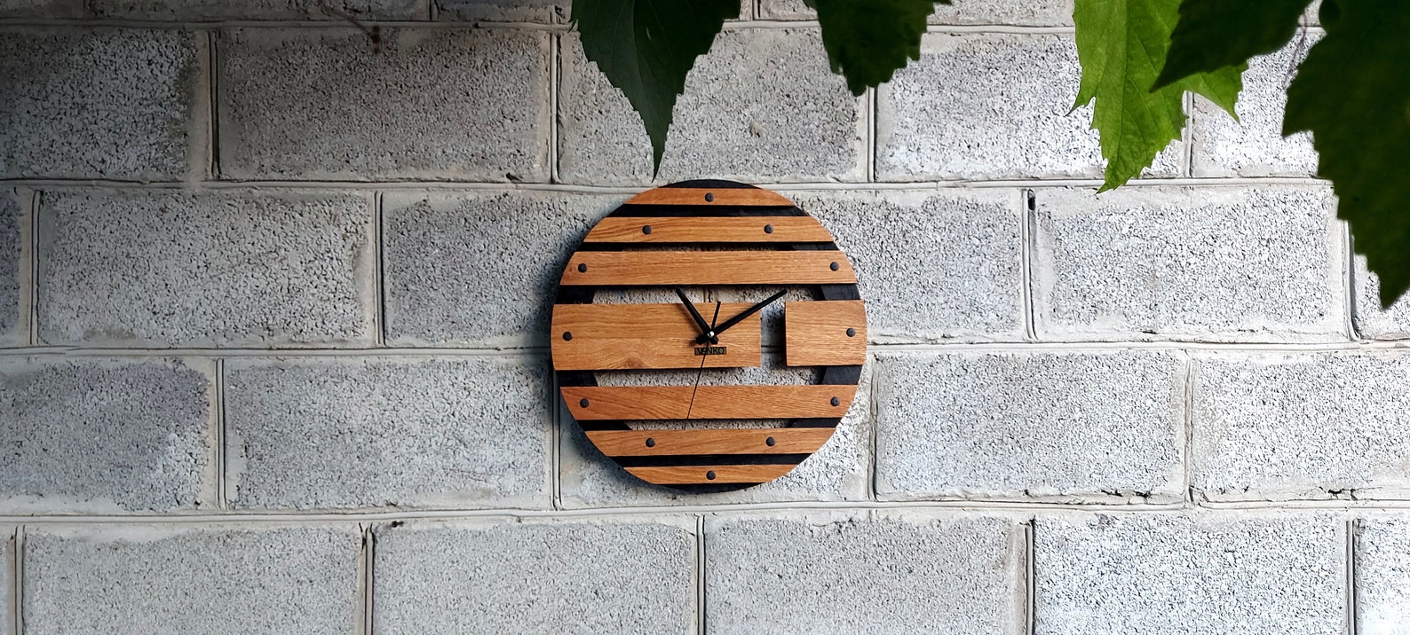 Large Wall Clock Line 40 Centimeters, Wooden Clock for the Interior, Designer Wooden Clock From ...