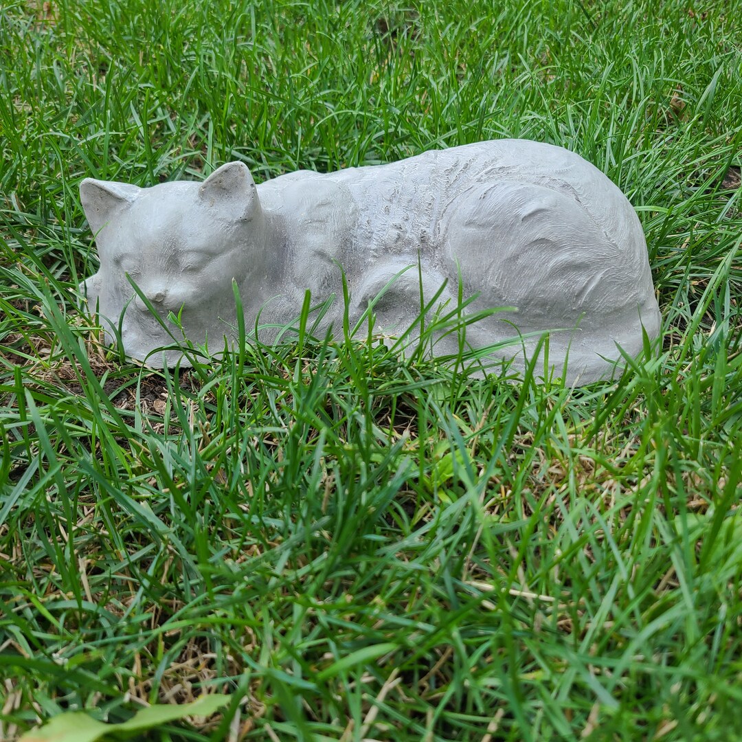 Concrete Cat Garden Stone Cat Lover Cat Memorial Grave Markerb - Etsy