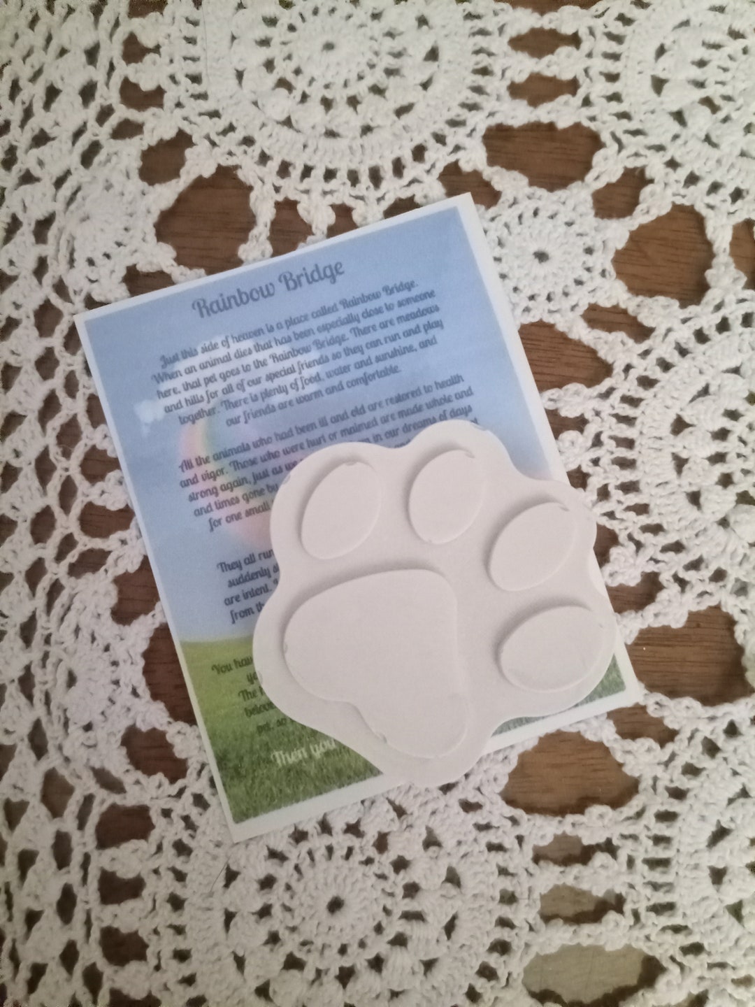 Rainbow Bridge Paw Print Mini Dog Paw Cat Paw Memorial - Etsy