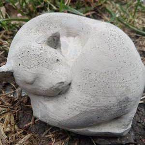 Ferret Garden Stone Ferret Cement Statue Outdoors Grave Marker Sleeping ...