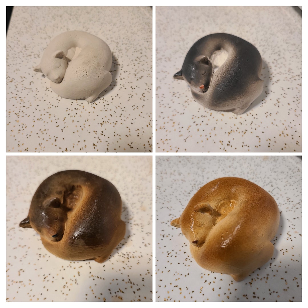 Air Brushed Palm Sized Sleeping Ferret Statue for Indoors Choose Color ...