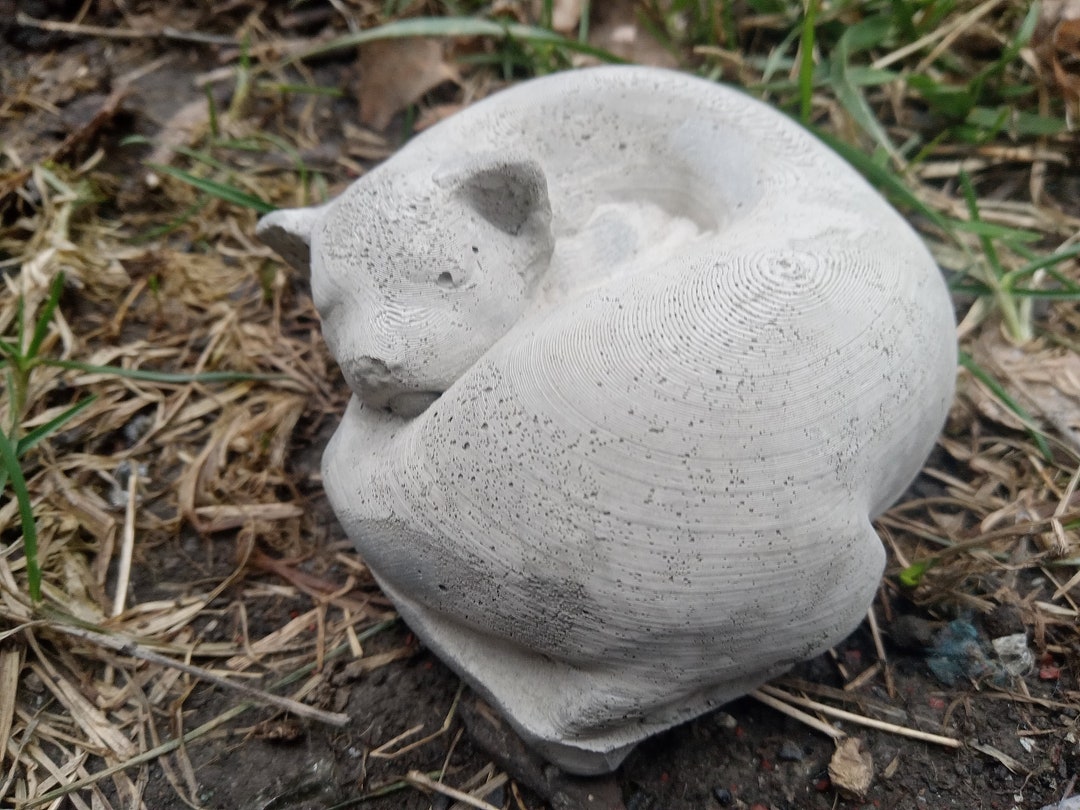 Ferret Garden Stone Ferret Cement Statue Outdoors Grave Marker Sleeping ...