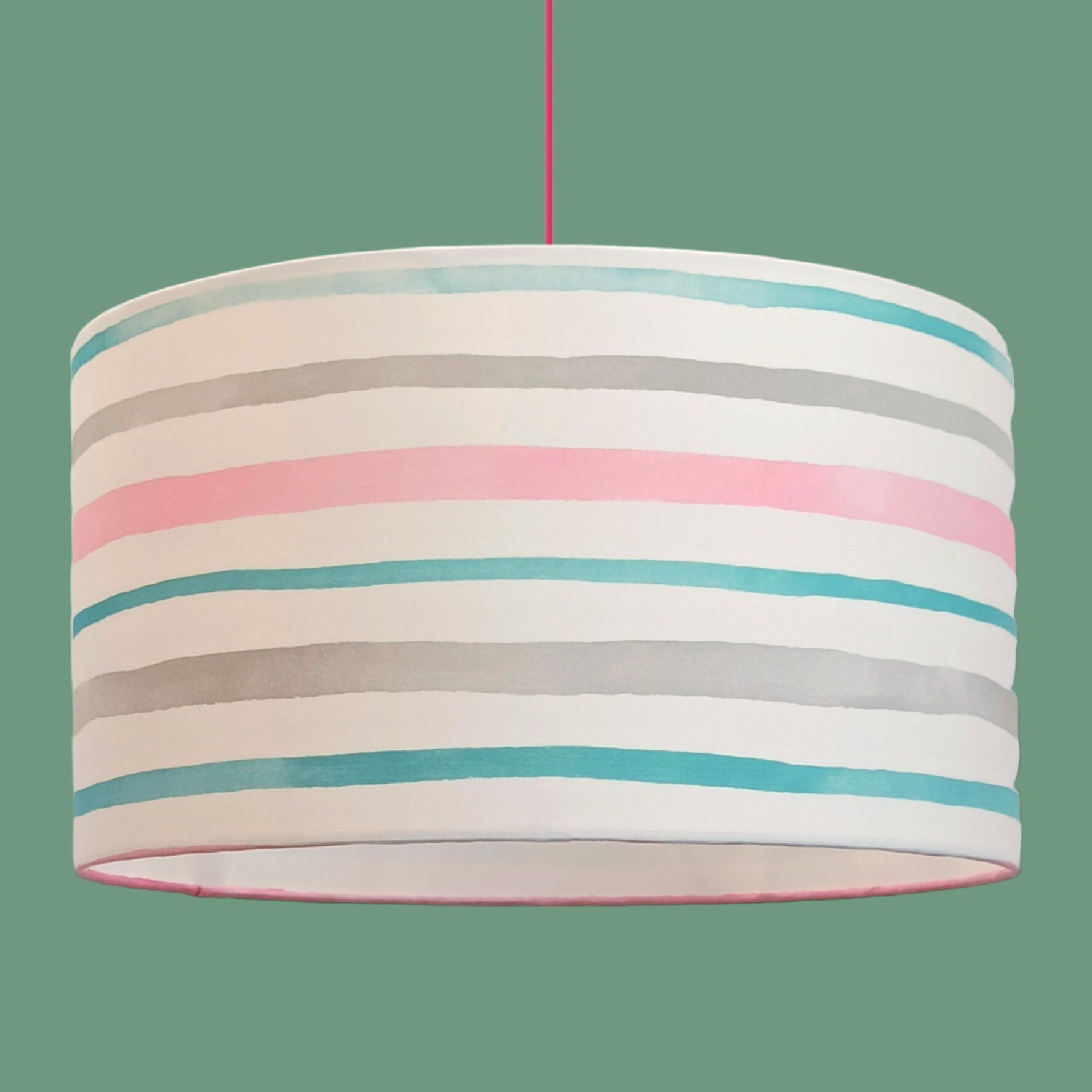 PINK and Veraman STRIPES, Handmade Lamp Shade by Abajur. - Etsy