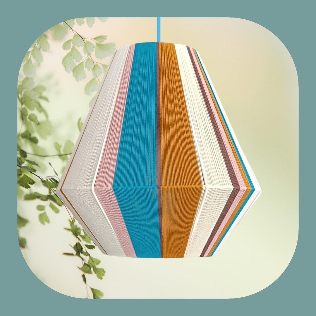 KYTHIRA-4700 Handmade YARN Lamp Shade,large Woven Bon Bon Lampshade ...