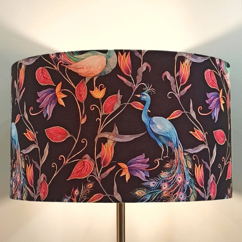 PEACOCKS Gold Lined Handmade Lamp Shade by Abajur. - Etsy