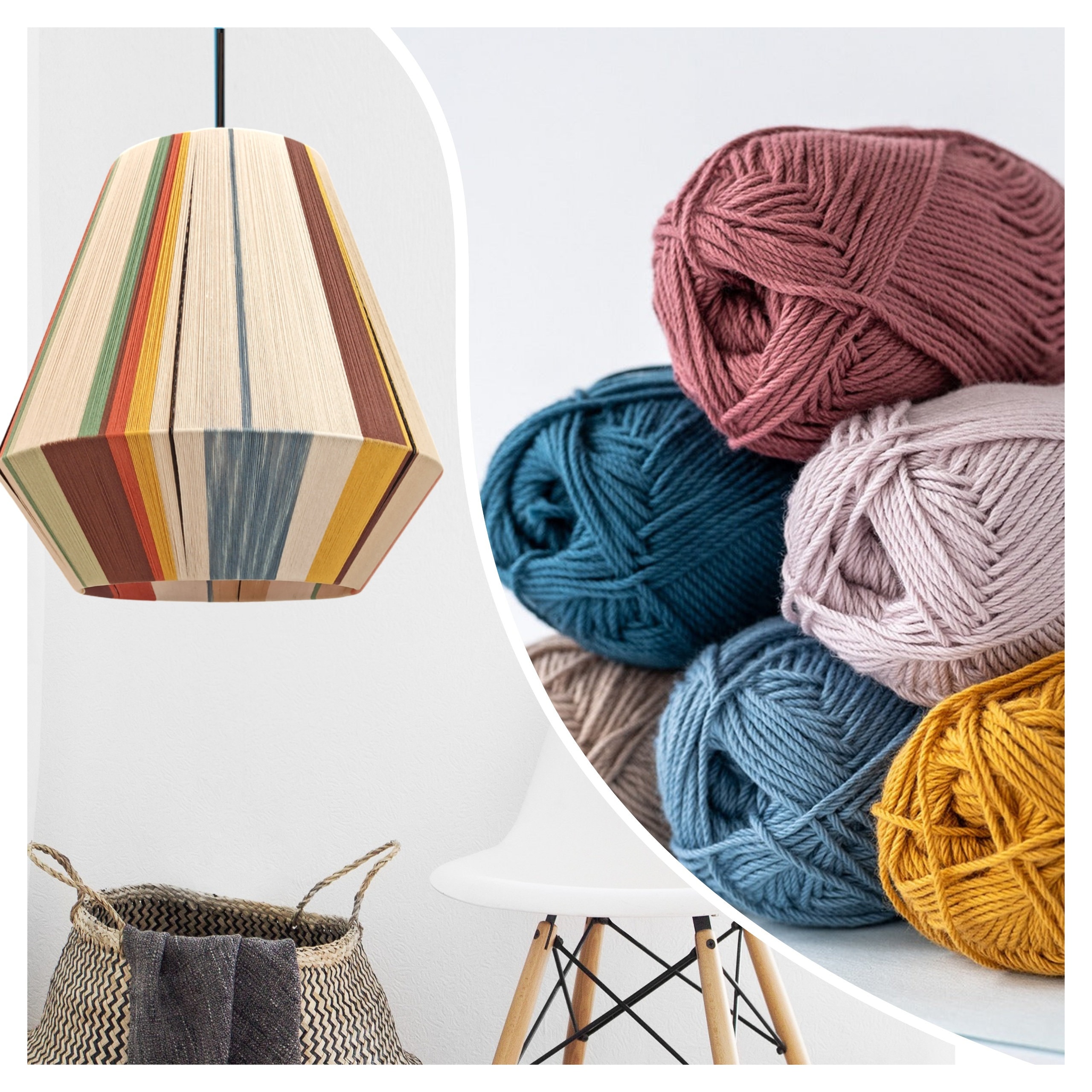 KYTHIRA-STONE-2, Handmade YARN Lamp Shade,large Woven Bon Bon Lampshade ...