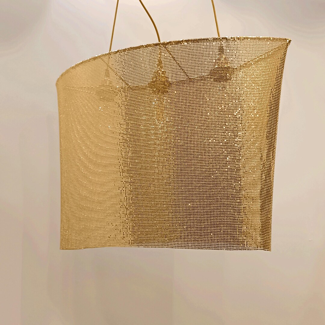Gold Chainmail Paco Rabbane Style, Handmade Lamp Shade,aluminum Pendant ...