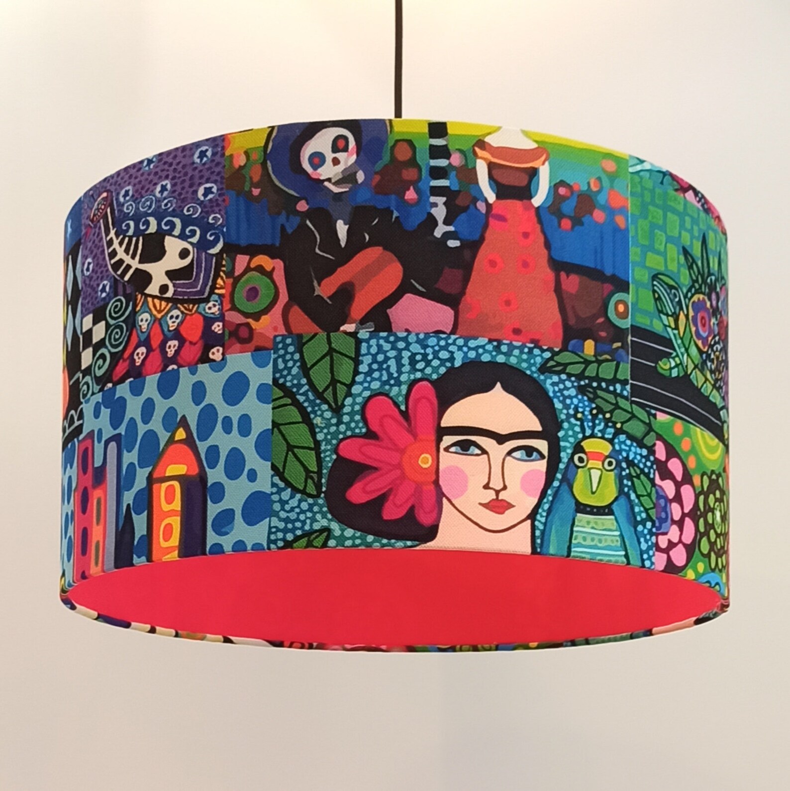 Frida Culture Red-in Handmade Lamp Shade by Abajur. - Etsy