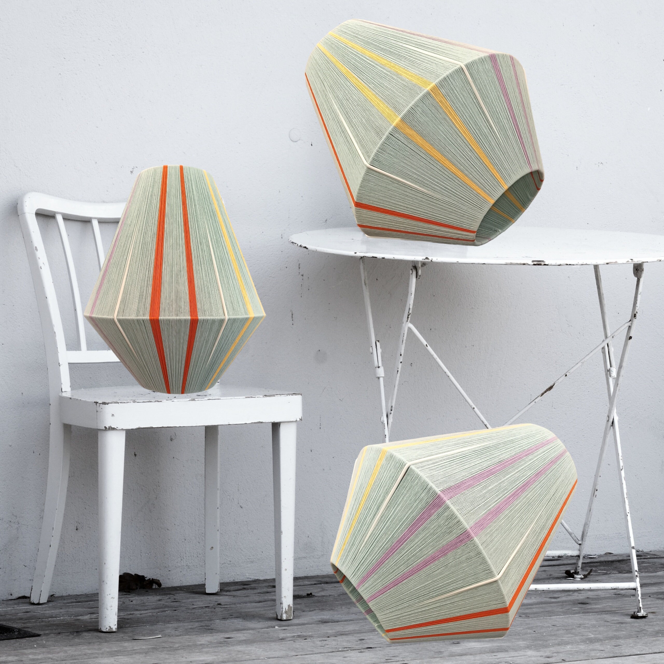 Ithaca-3500 Handmade YARN Lamp Shade, Large Woven Bon Bon Lampshade ...