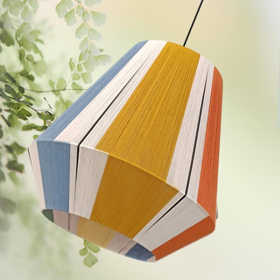 Handmade Woven Yarn Lampshade THIRA YARN-SHADE: Large Bon Bon Pendant ...