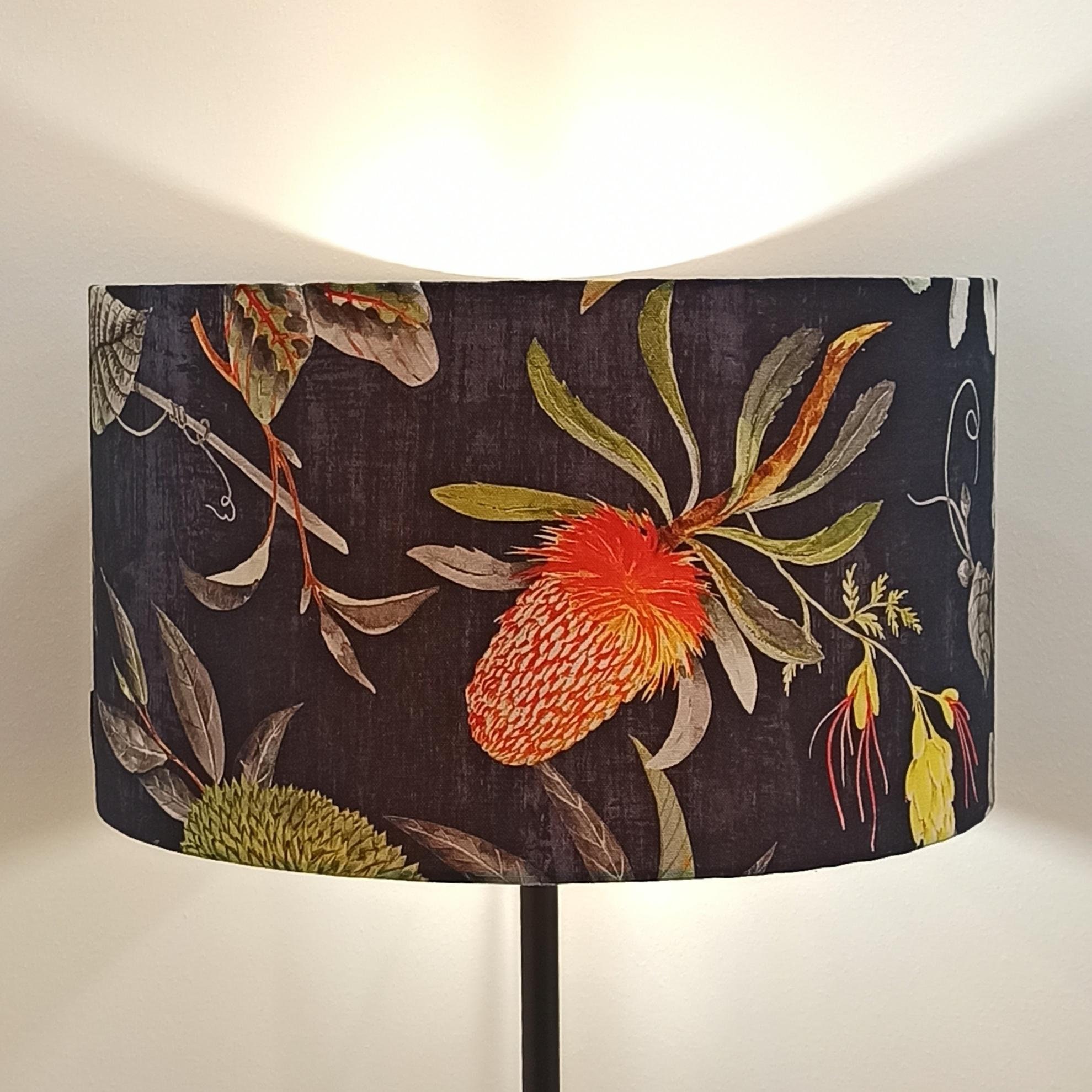CALLA LILLY in Midnight Blue,gold Lined, Handmade Lamp Shade by Abajur ...