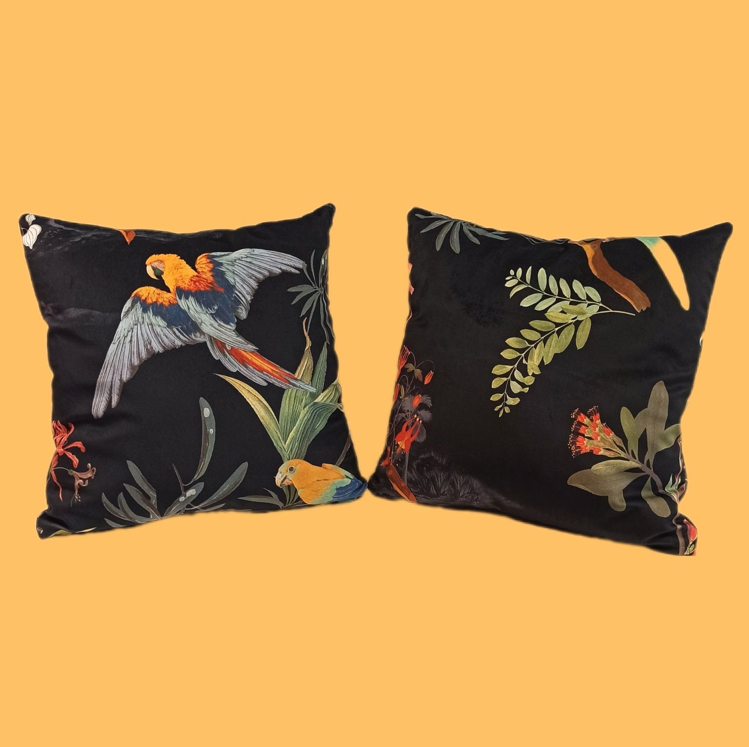 PARROTS AT NIGHT Velvet Gold-line, Handmade Lamp Shade by Abajur - Etsy