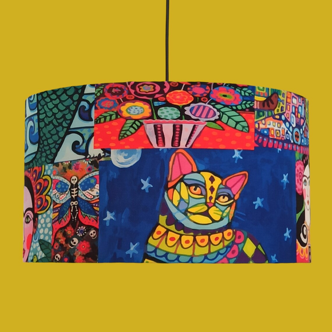Frida Culture Red-in Handmade Lamp Shade by Abajur. - Etsy