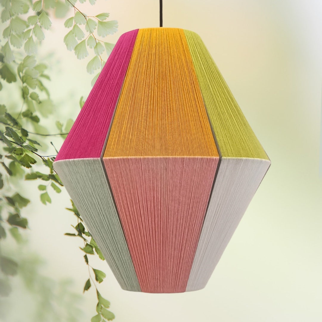 ZANTE-3800, Handmade YARN Lamp Shade,large Woven Bon Bon Lampshade ...