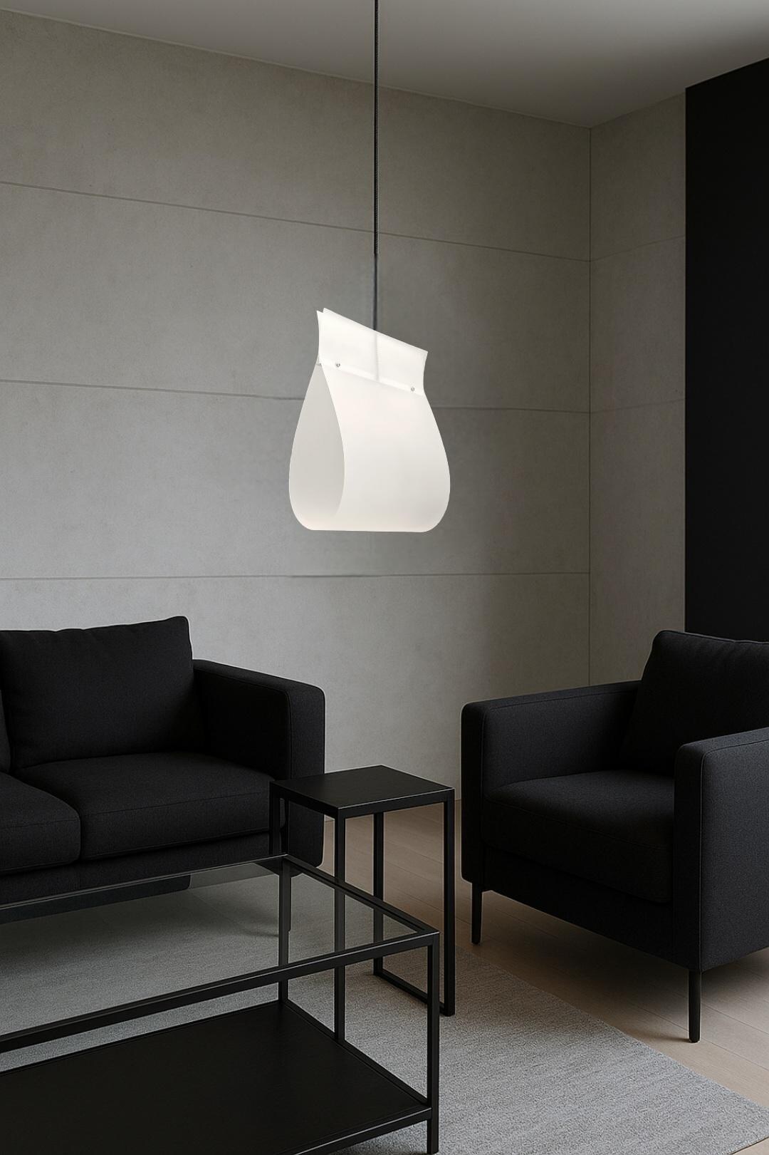 Minimalist Polypropylene Pendant Lamp BEND-UP POLY: Handmade Led ...
