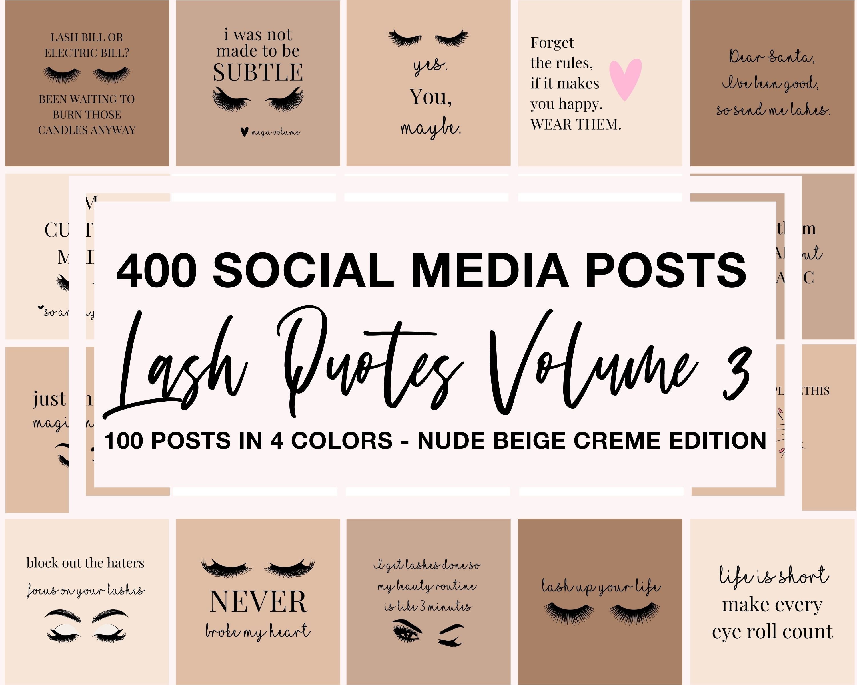Lash Instagram Template Lash Posts Neutral Beige Lash - Etsy Australia
