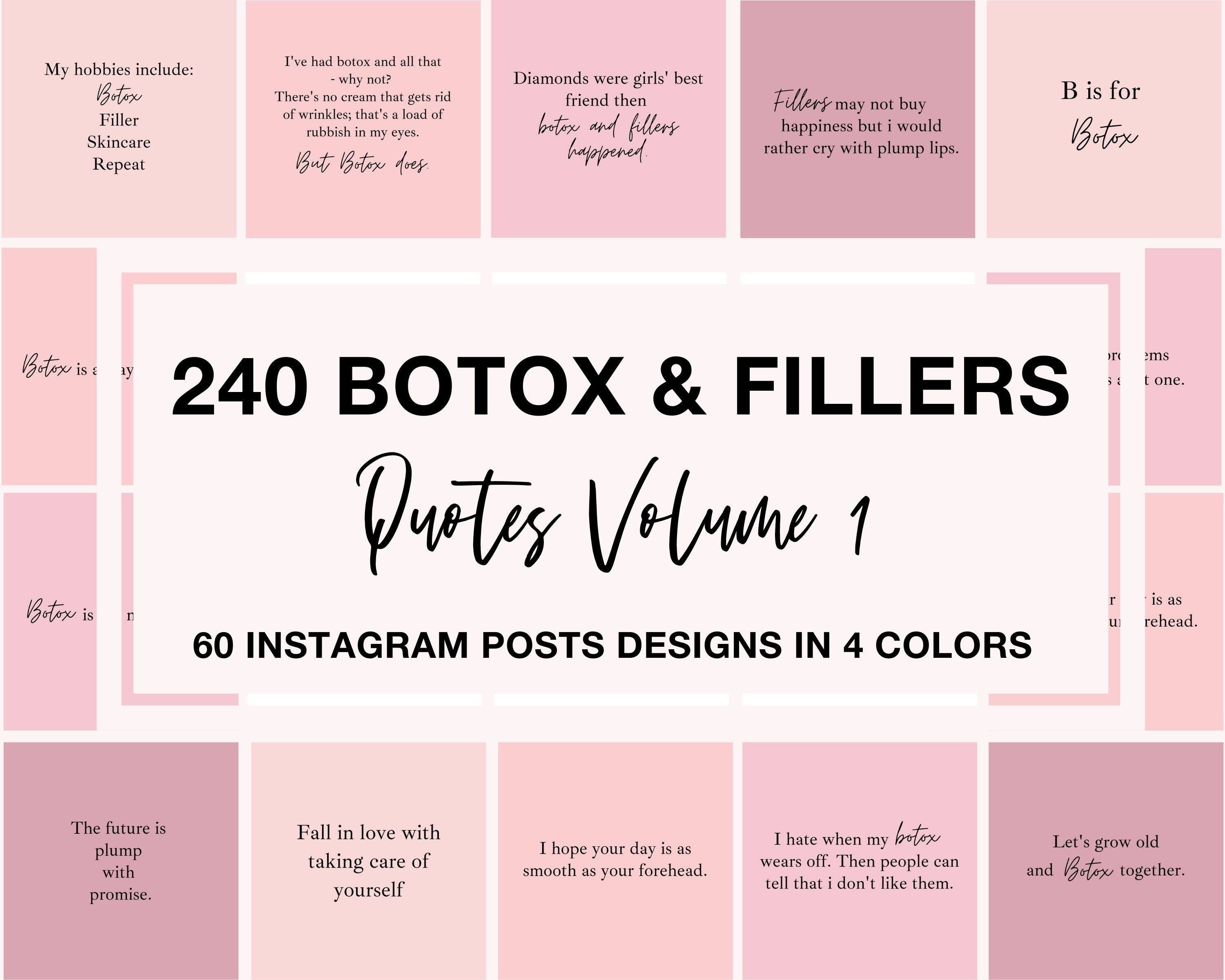 Instagram Post Template Pink Botox Filler Quote Botox and | Etsy