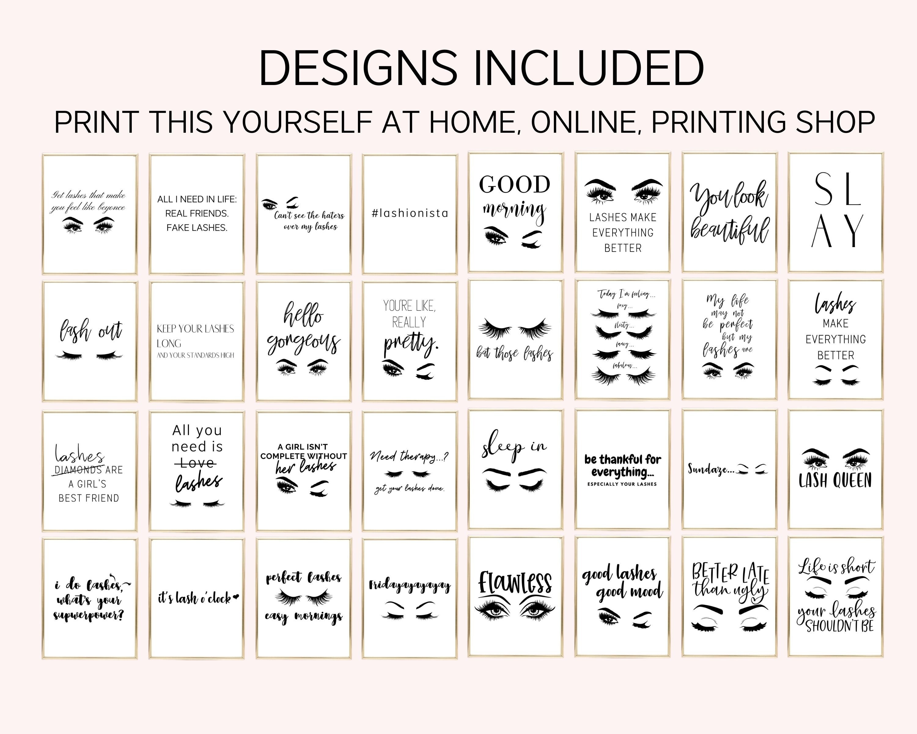 Lash Decor Eyelash Print Printable Wall Art Lash Room - Etsy