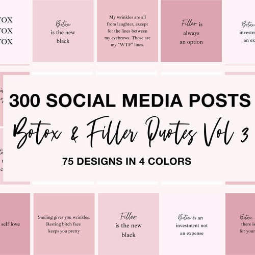40 Facial Fillers Botox Blush Gold Instagram Posts and Quotes - Etsy