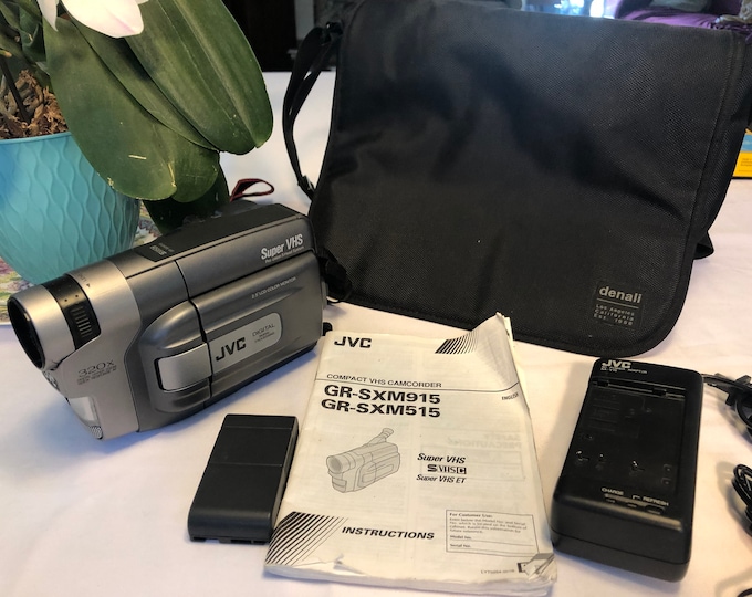 1990's JVC Super VHS-C Tape Camcoder With Charger, Batteries, Power ...
