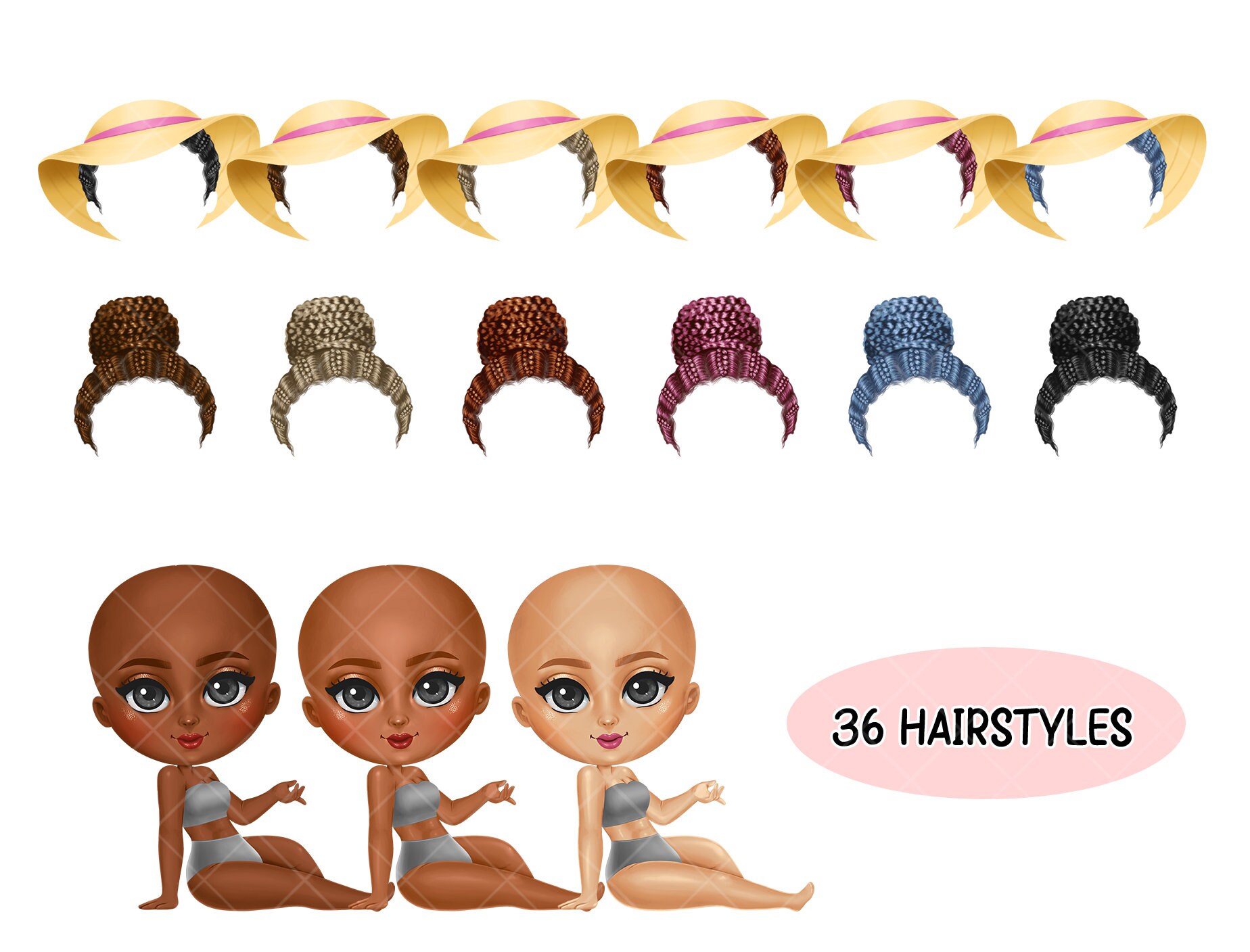 Camping Chibi Girl Clipart Fashion Cute Girls White Woman - Etsy